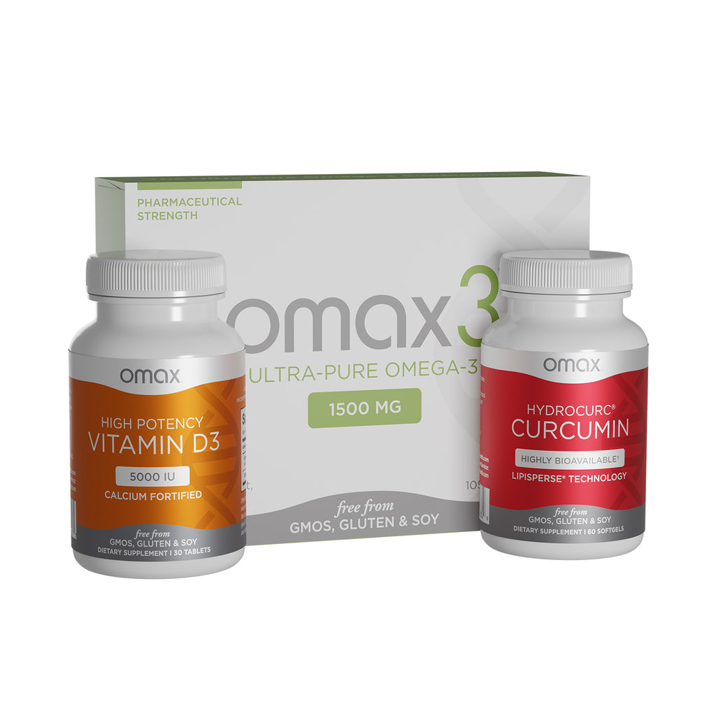 Omax® Inflammation Fighter Trio – Curcumin, Omega–3, - 5000 IU Vitamin ...
