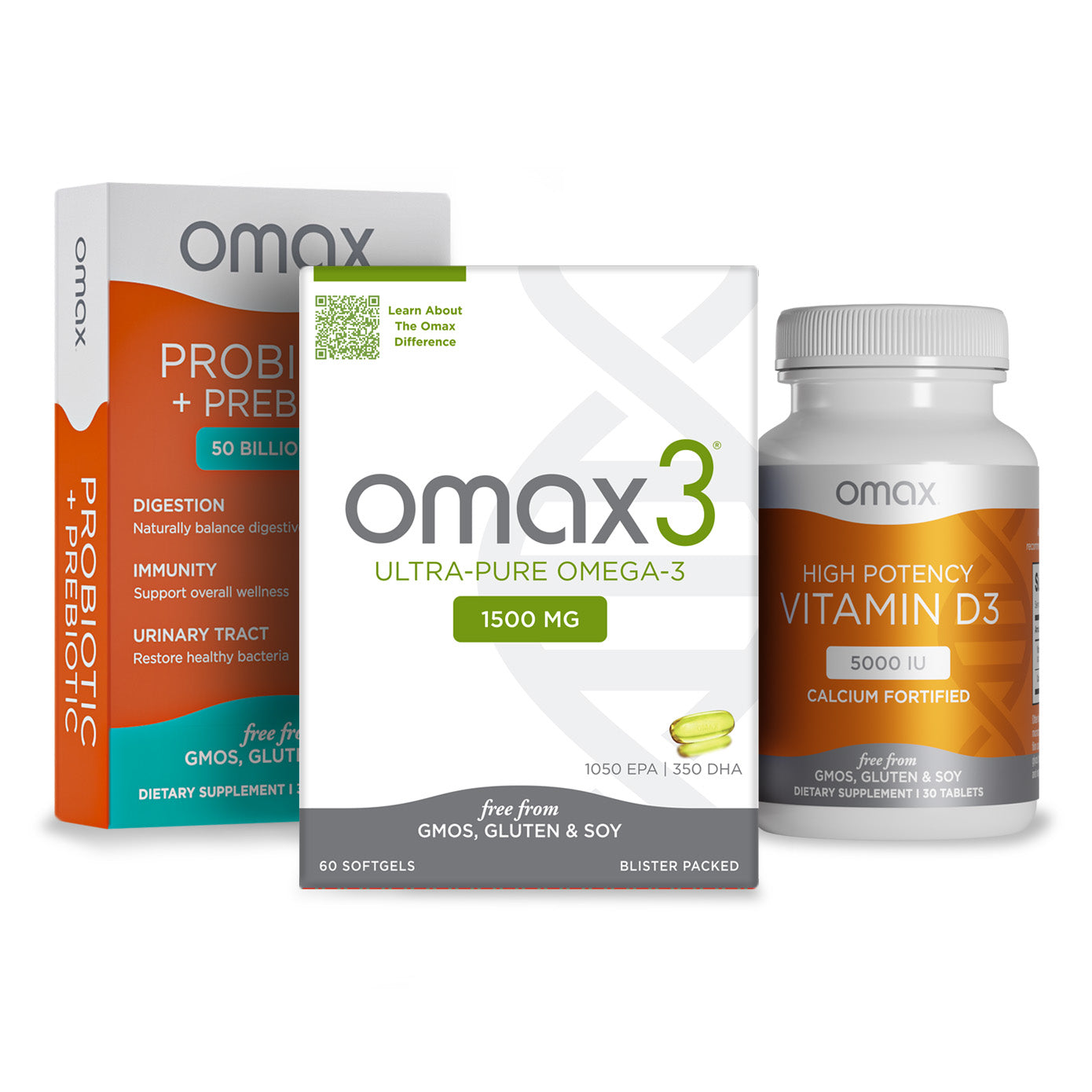 Omax® Immunity Boost Kit – Vitamin D3, Omax3® Ultra–Pure Omega–3, Omax ...